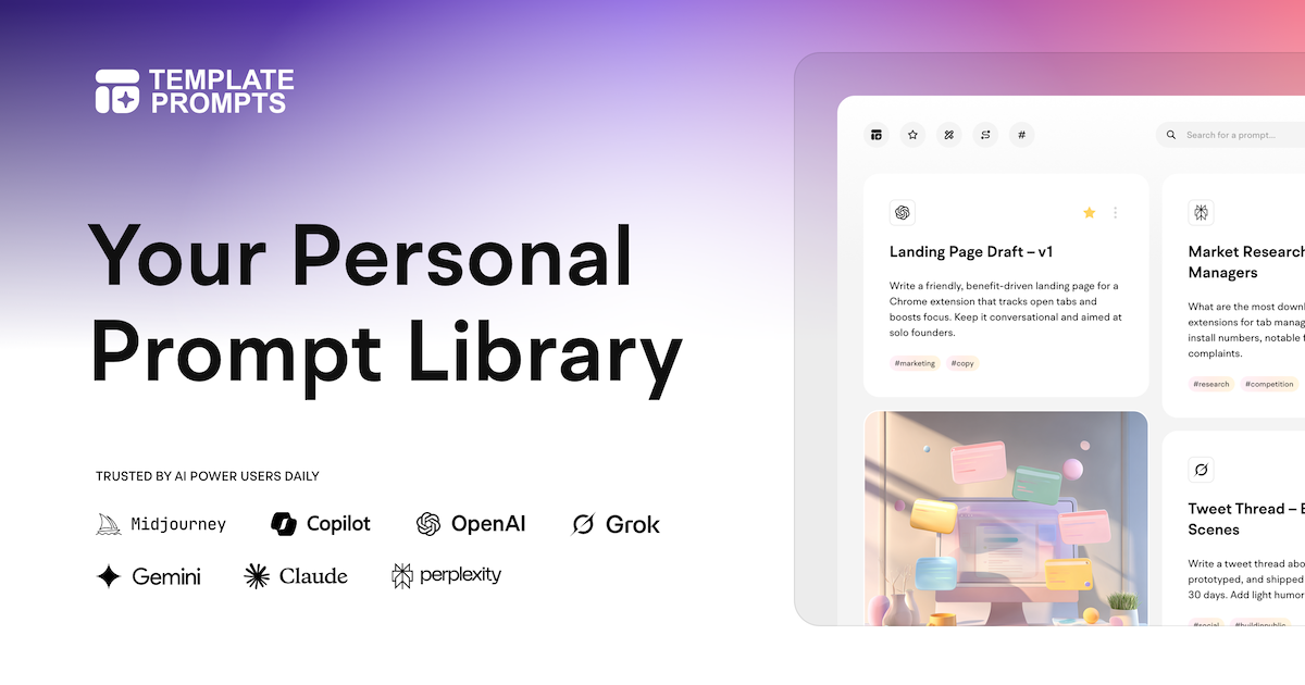 Template Prompts - your private AI prompts library